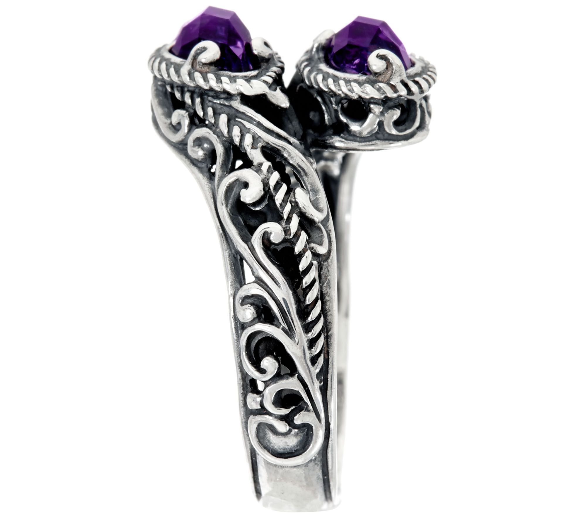 "As Is" Carolyn Pollack Sterling Silver Signature Amethyst Ring - QVC.com