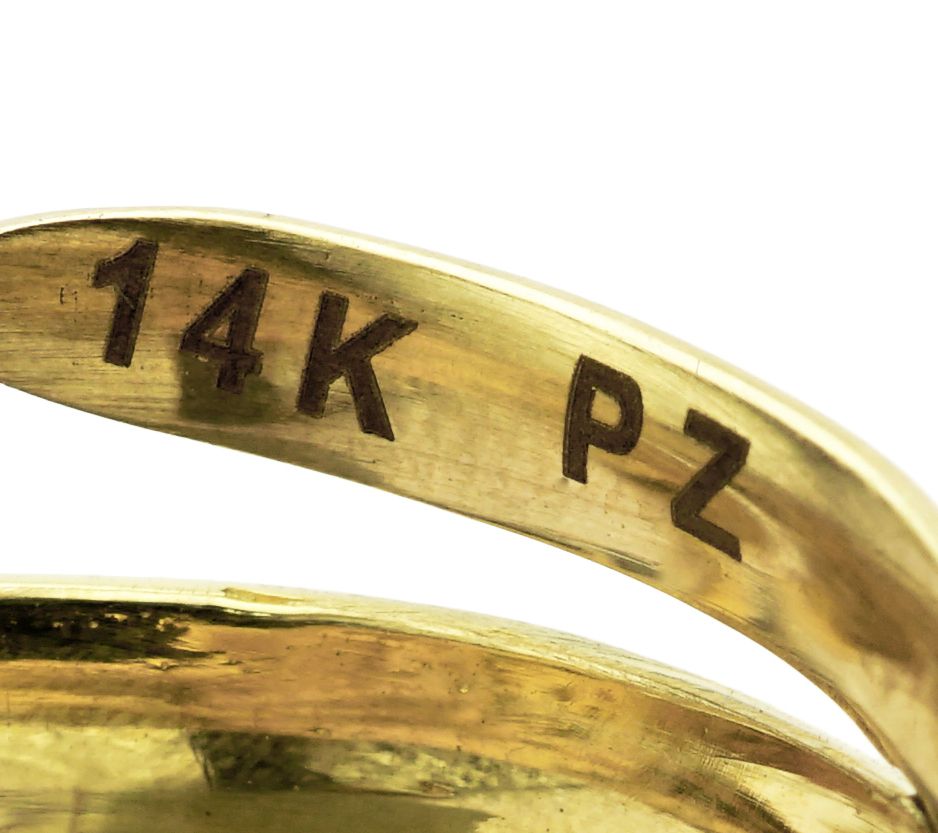 Adi Paz Textured Gemstone Accent Bypass Ring, 14K Gold - QVC.com