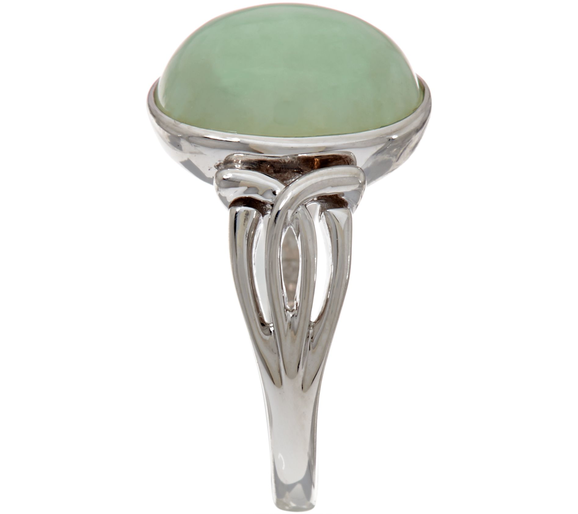 Jade Oval Sterling Silver Ring - QVC.com