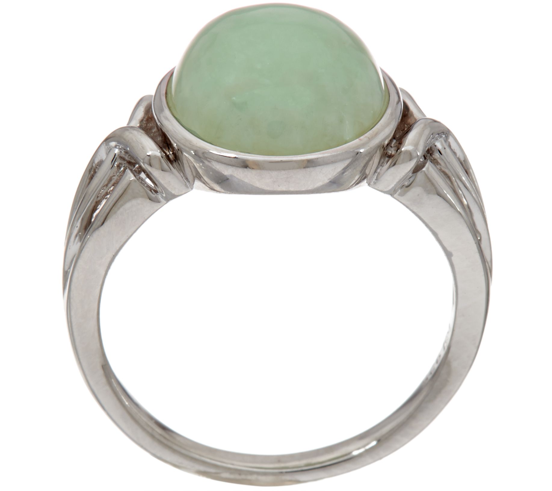Jade Oval Sterling Silver Ring - QVC.com