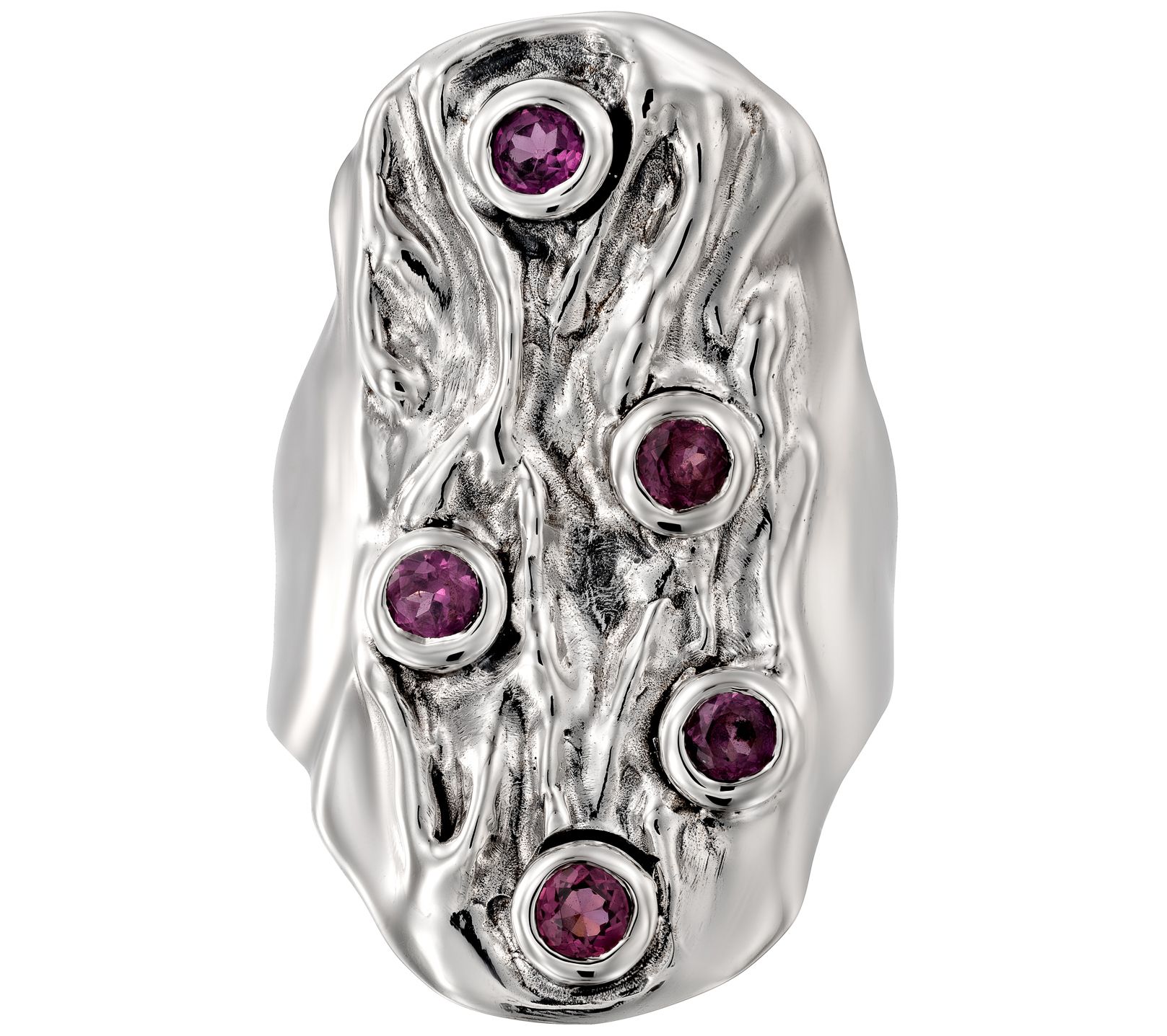 Hagit Sterling Rhodolite Garnet Elongated Ring - QVC.com