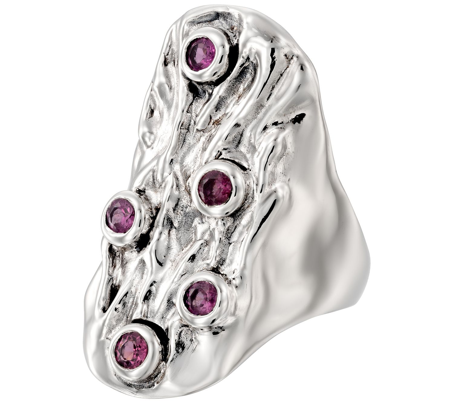 Hagit Sterling Rhodolite Garnet Elongated Ring - QVC.com