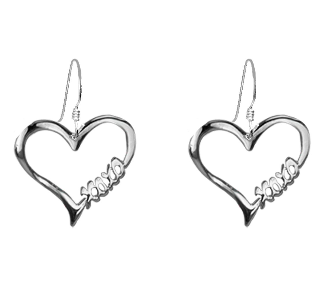 Sterling Silver Open Heart 'Hugs And Kisses' Earrings - QVC.com