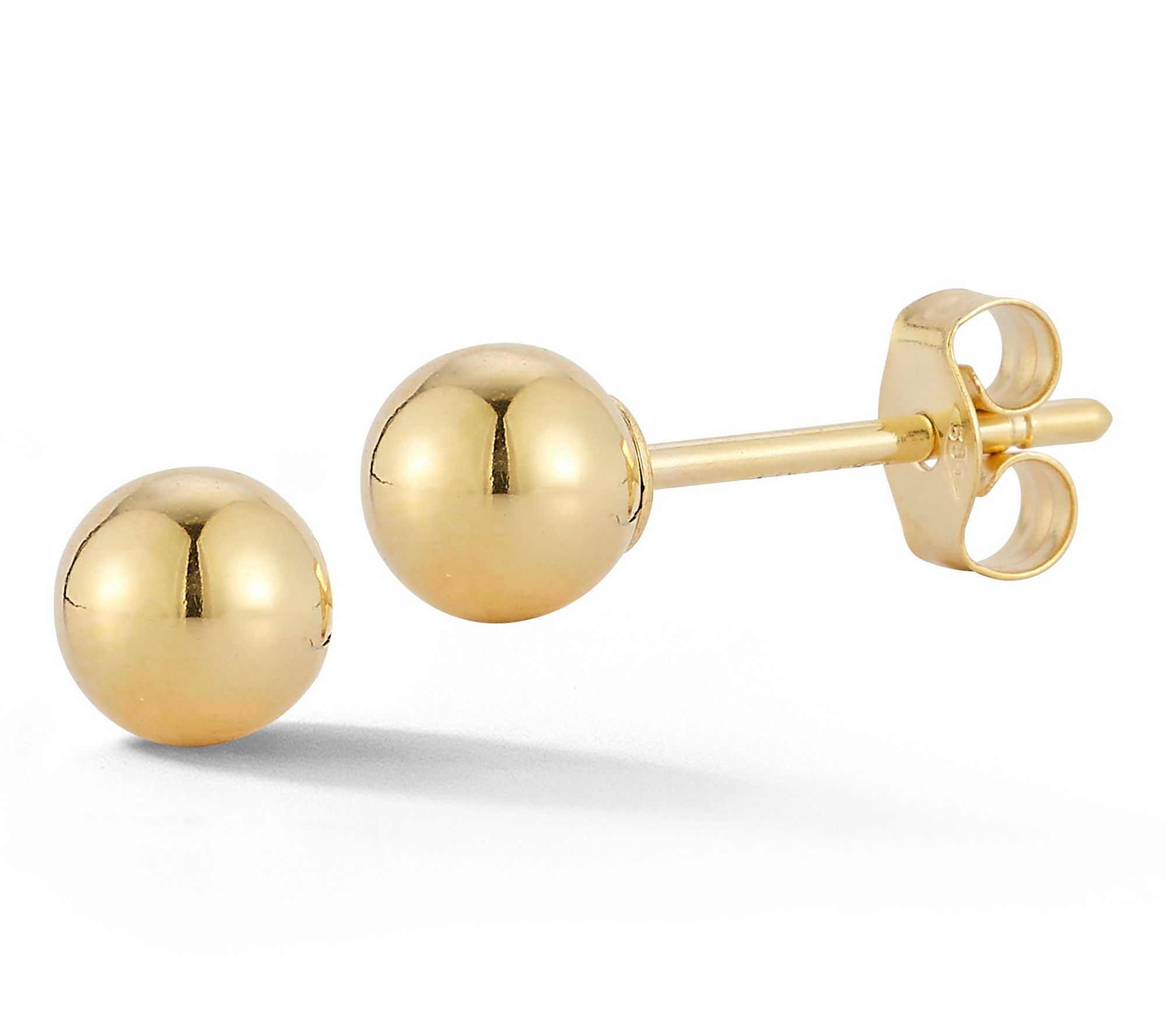 Italian Gold 5mm Ball Stud Earrings 14K QVC
