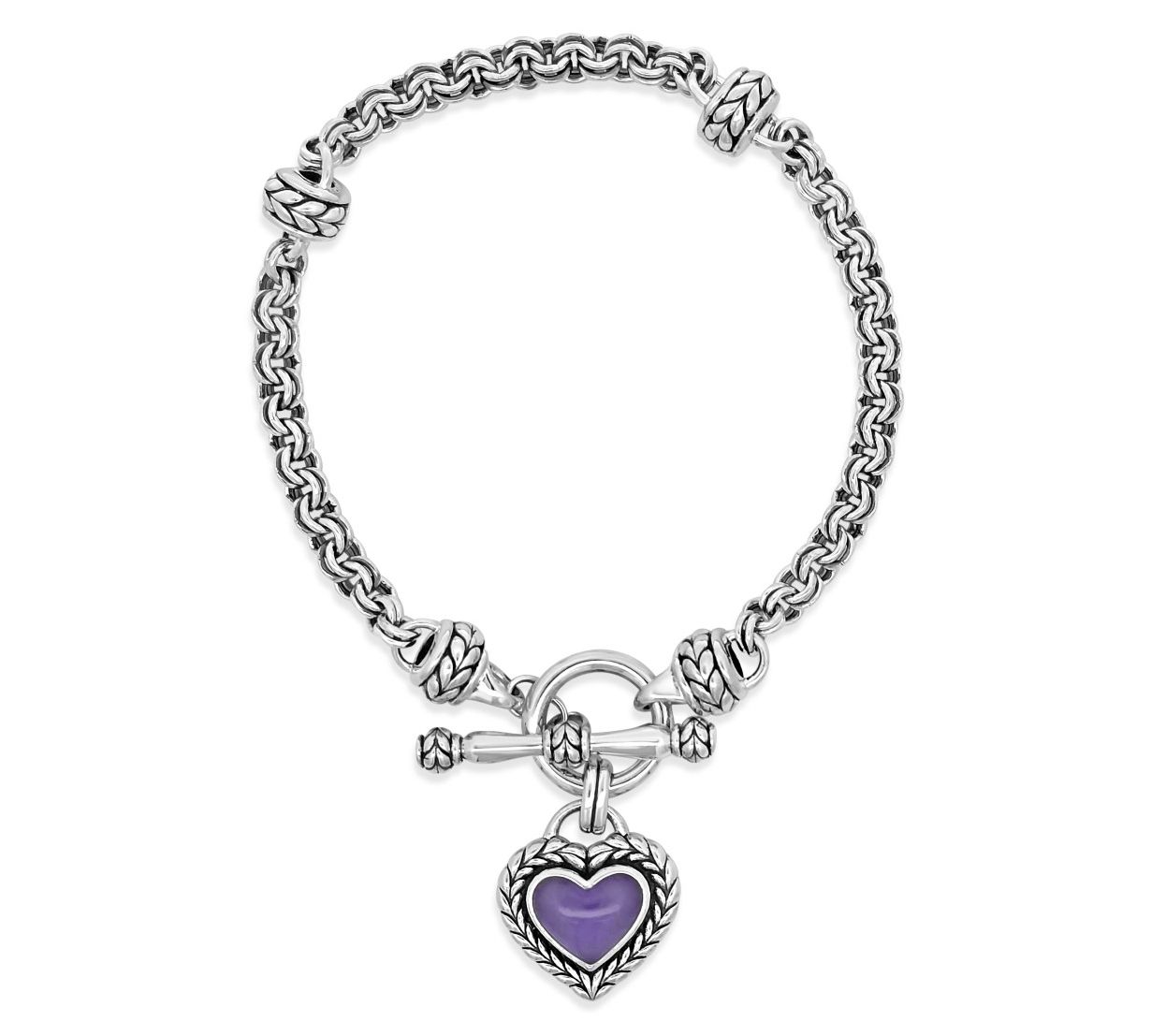 Tiffany Kay Studio Sterling Lavender Jade HeartBracelet - QVC.com