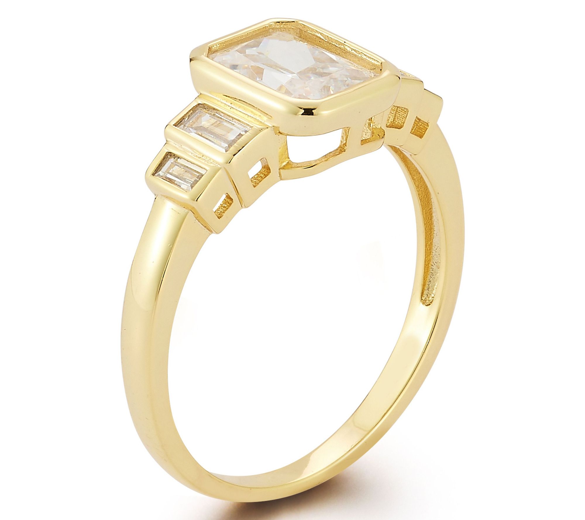 Rachel Zoe Radiant Bezel Set Ring, Sterling Silver - QVC.com