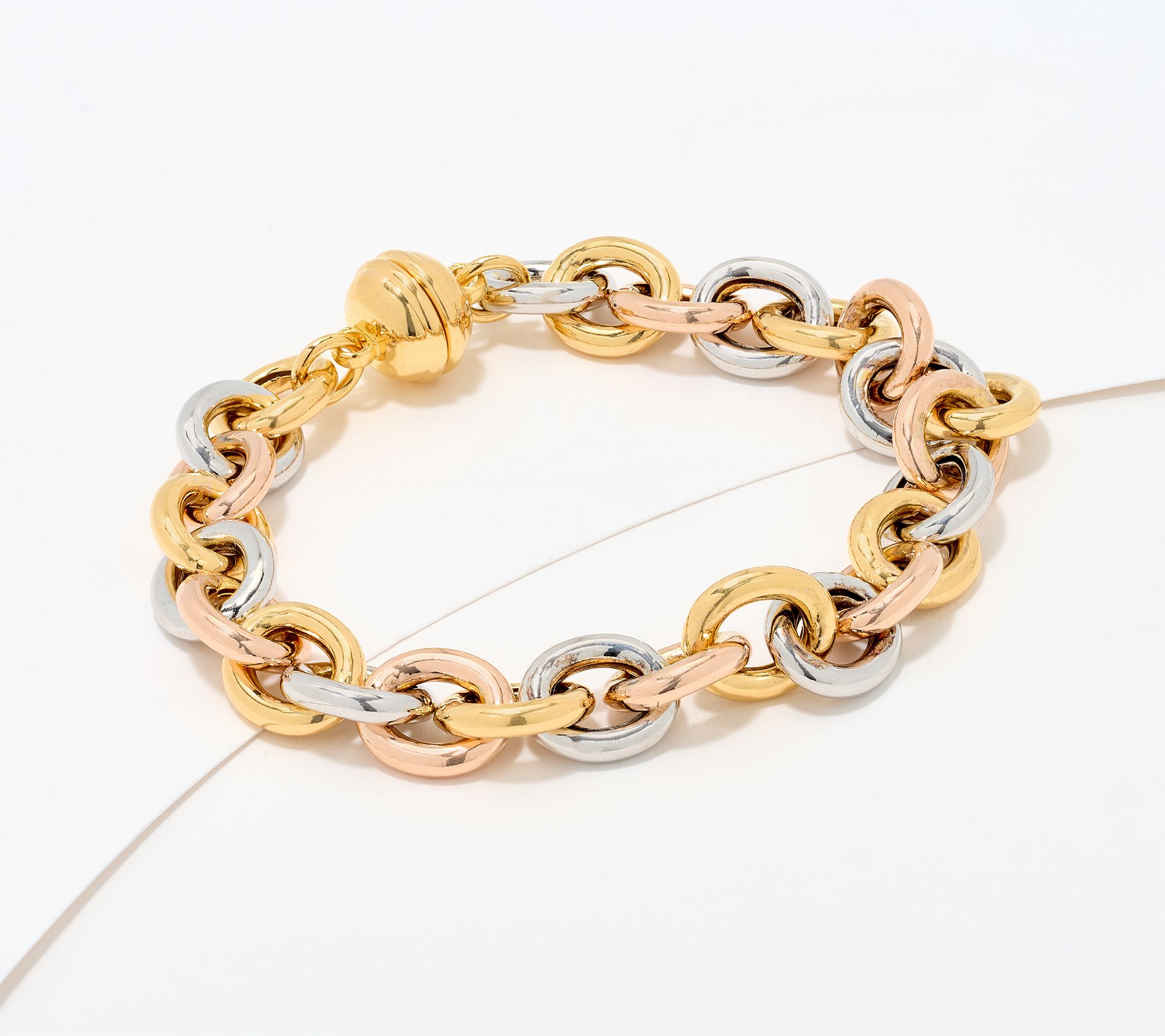 "As Is" David Markstein Bronze Status Magnetic Rolo Bracelet - QVC.com