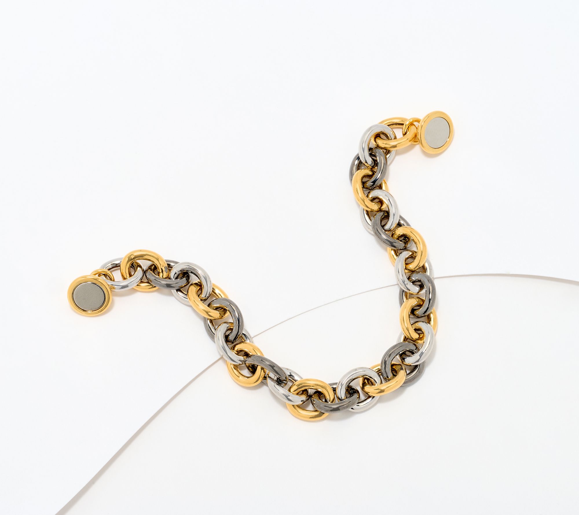 "As Is" David Markstein Bronze Status Magnetic Rolo Bracelet - QVC.com