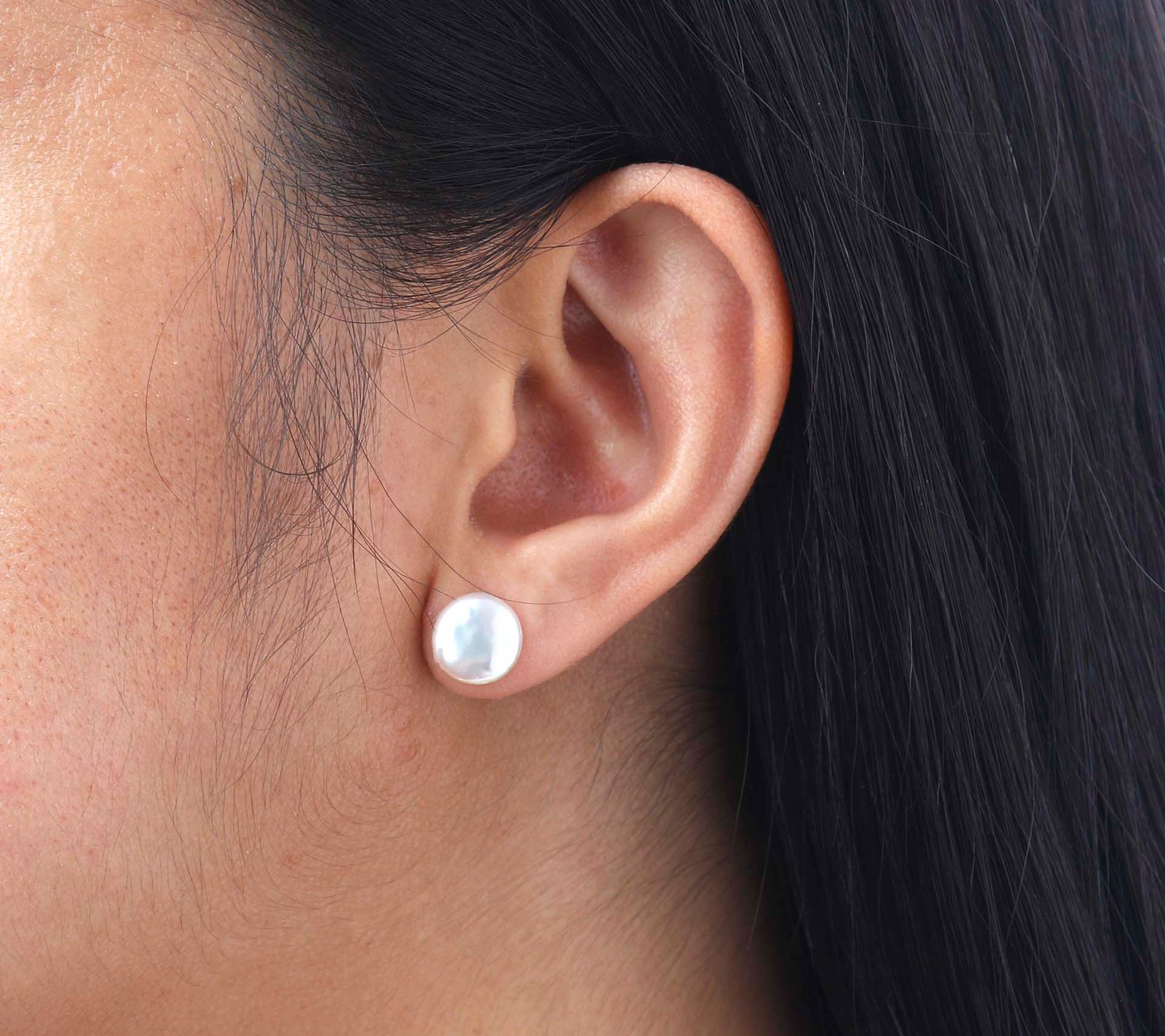 Honora Sterling Silver Cultured Pearl Button Earrings - QVC.com Honora Sterling Silver Cultured Pearl Button Earrings - QVC.com