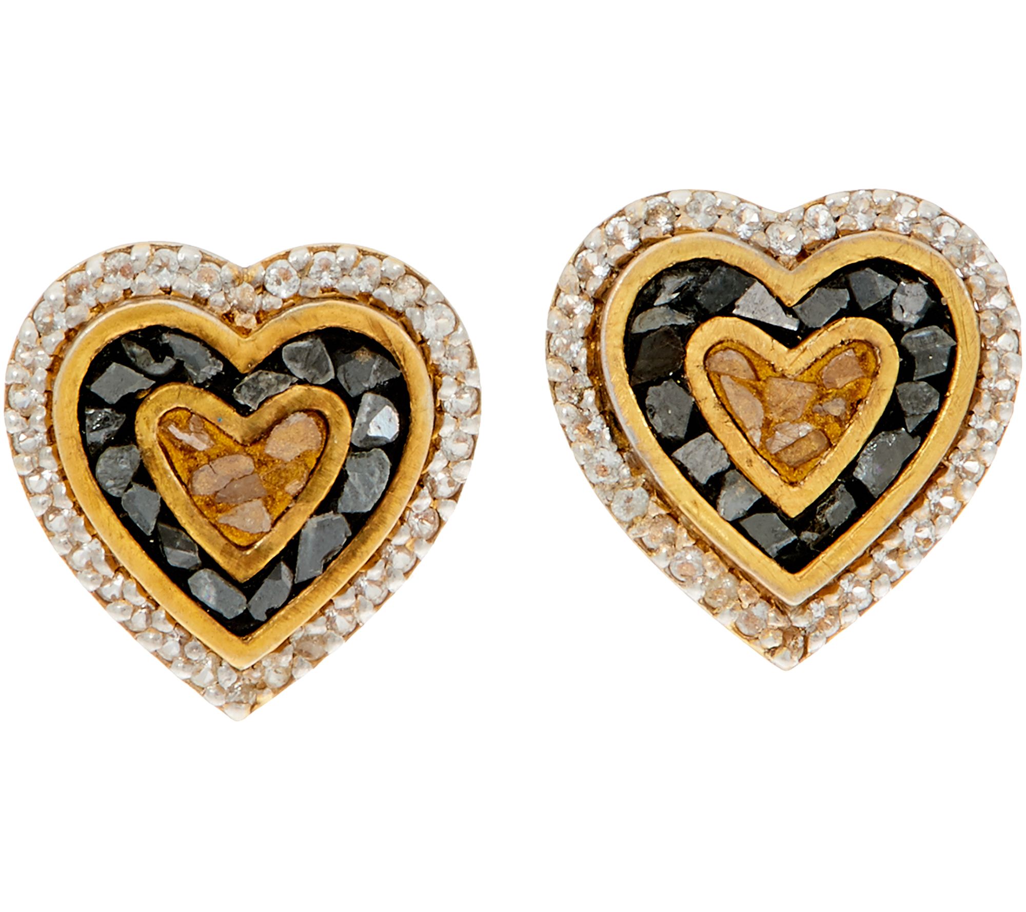 "As Is" Shana Gulati 18K Clad Diamond Slice Cross or Heart Earrings ...