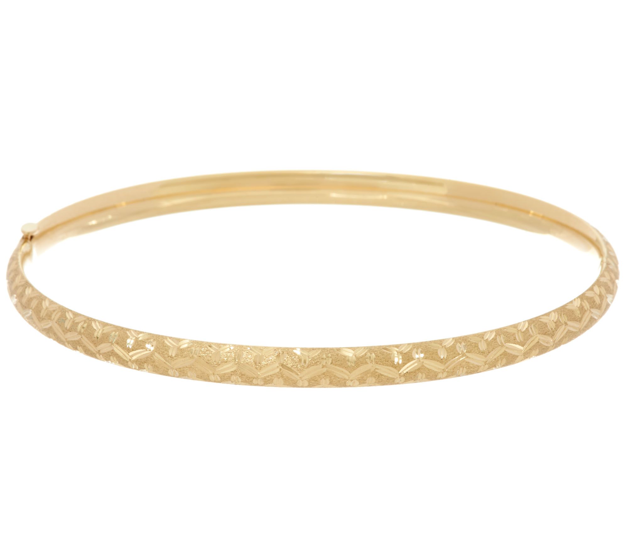"As Is" EternaGold 7-1/2" Tribal Pattern Bangle Bracelet 14K - QVC.com