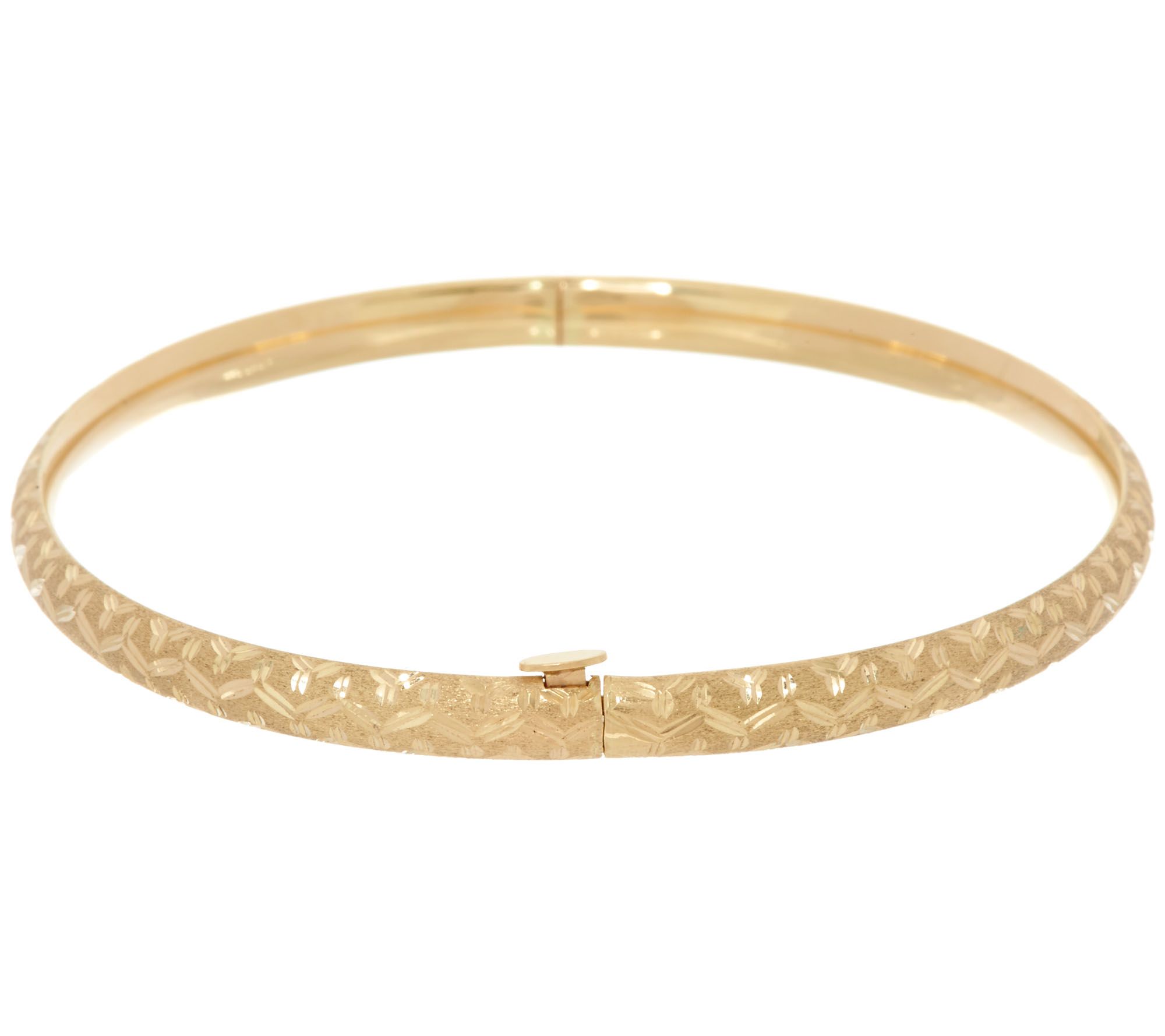 "As Is" EternaGold 7-1/2" Tribal Pattern Bangle Bracelet 14K - QVC.com