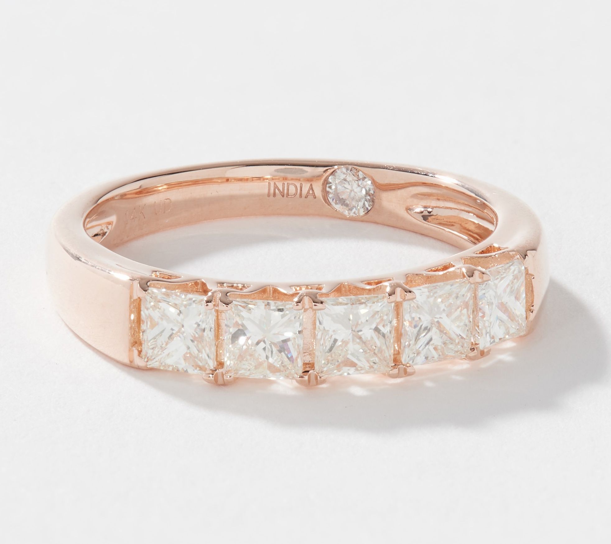 (QVC) Affinity 14K Gold 5-Stone Round Diamond Ring, 1.00cttw ...