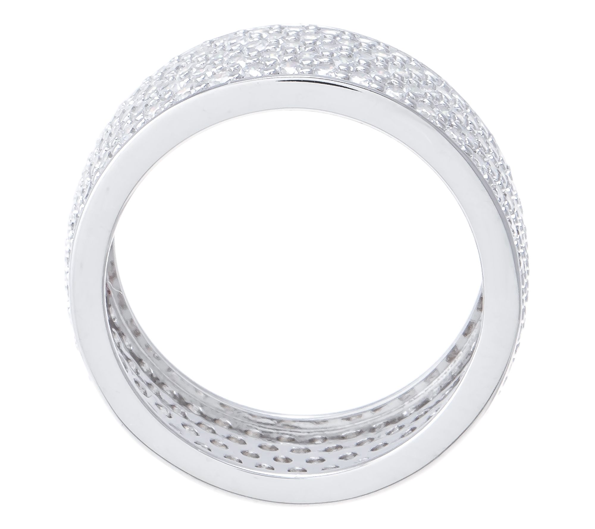 Diamonique x Jennifer Miller 5-Row Pave Ring, Sterling Silver - QVC.com