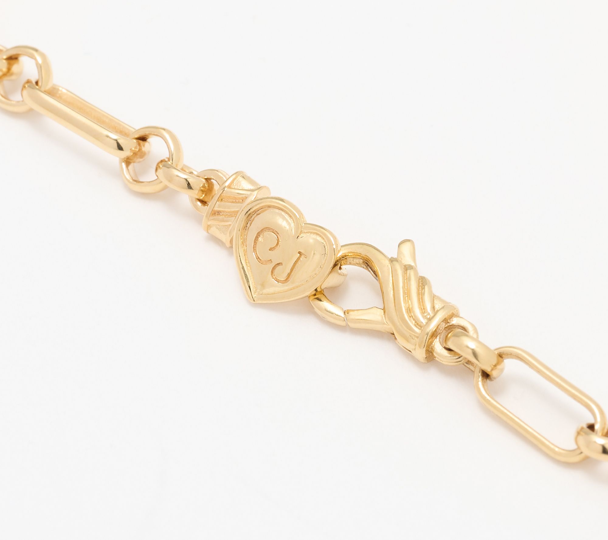 Christian James by Scott Grimes 14K Clad Rolo Signature Link Bracelet ...