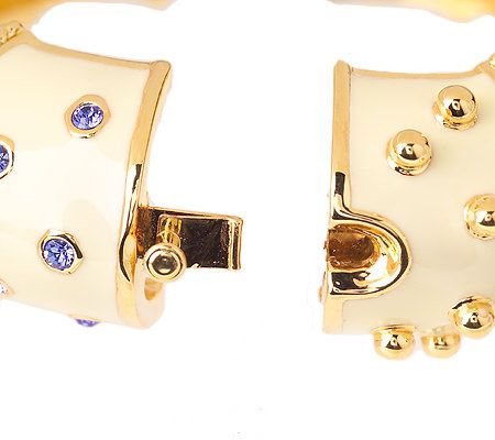 Jacqueline Kennedy Ivory Enamel Bangle Bracelet BangleBracelets - QVC.com