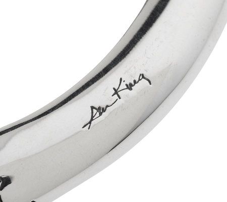 Ann King Sterling Tapestry Fleur Gaspeite Torque Bangle - QVC.com