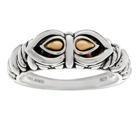 JAI Sukhothai Sterling & 14K Accent Band Ring - QVC.com