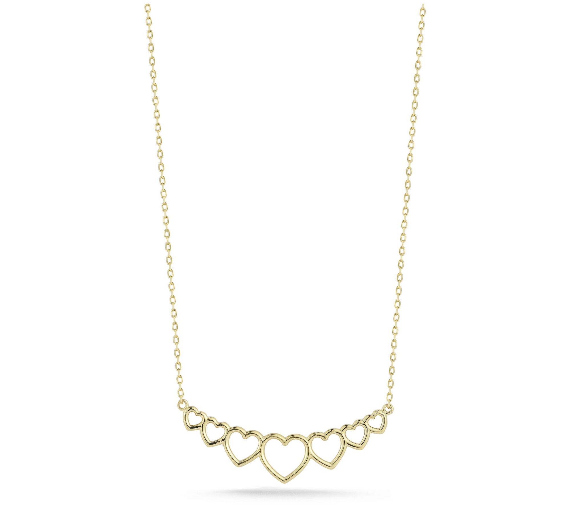 Luminosa Gold Graduated Open Hearts Necklace, 1 4K - QVC.com