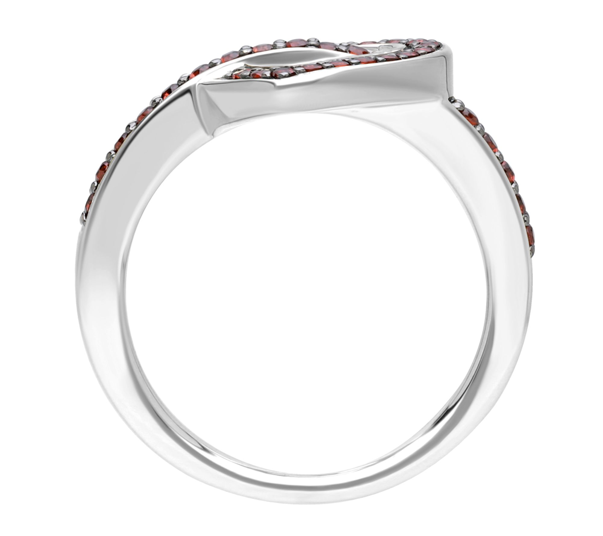 Ariva Sterling Silver Garnet Open-Heart Ring - QVC.com