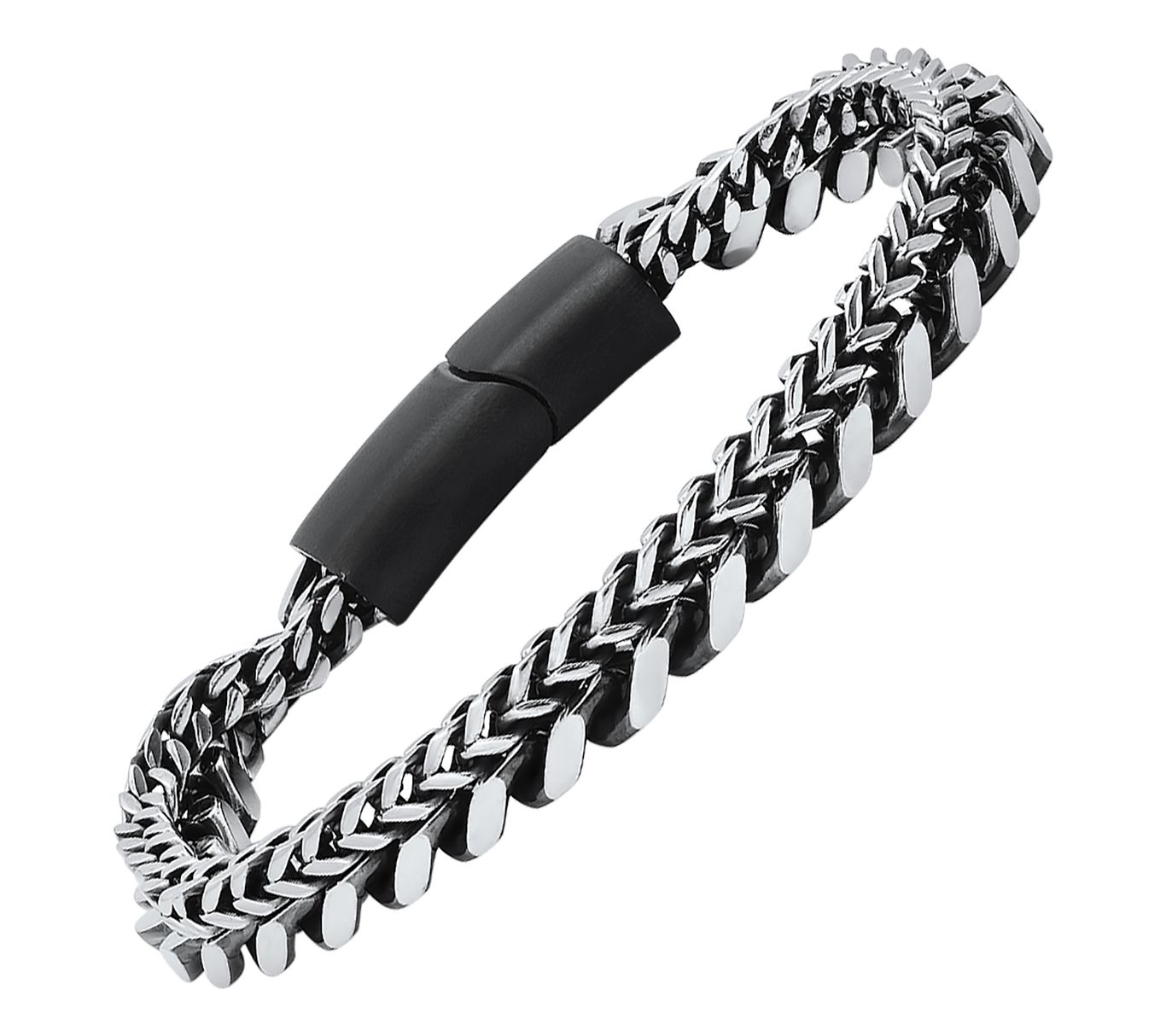 Steel By Design Layered Cuban & Wheat Chain Bracelet - QVC.com