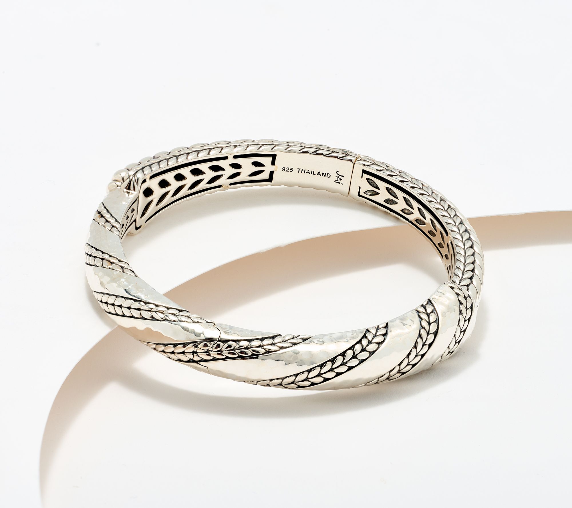 JAI Sterling Silver Textured Bangle, 32.5g - QVC.com
