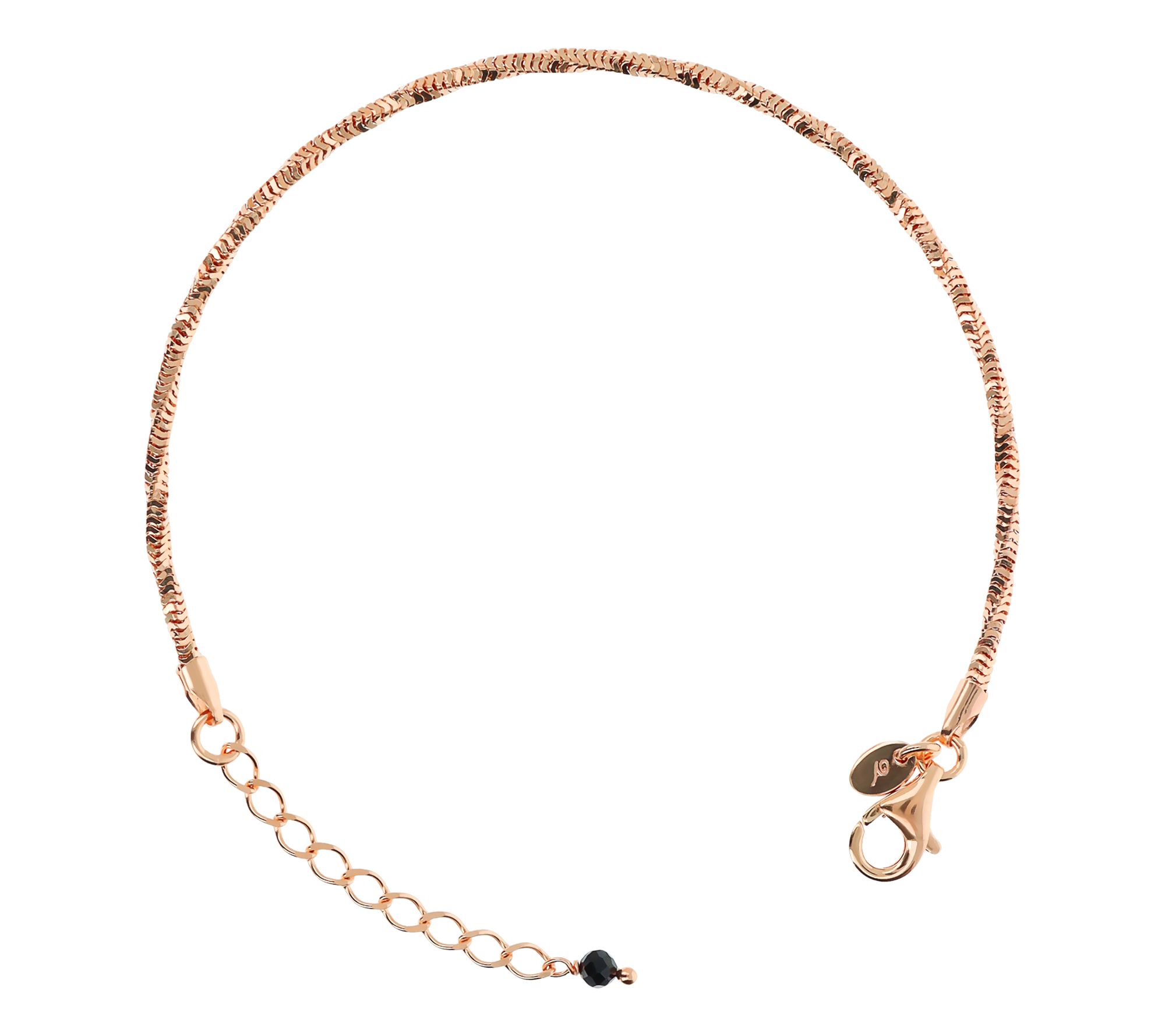 Veronese 18K Gold Clad Black Spinel Box Chain Bracelet - QVC.com