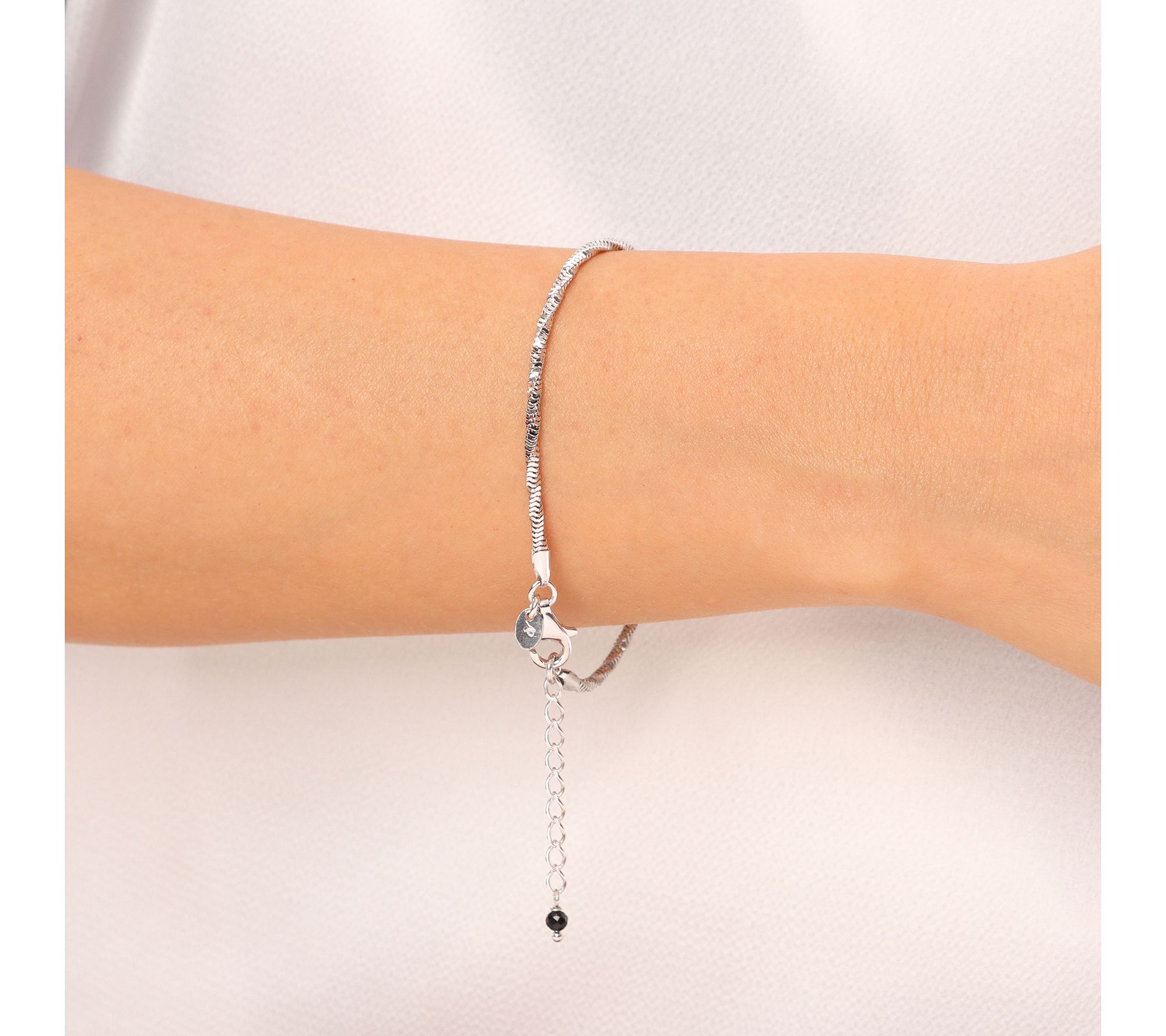 Veronese 18K Gold Clad Black Spinel Box Chain Bracelet - QVC.com