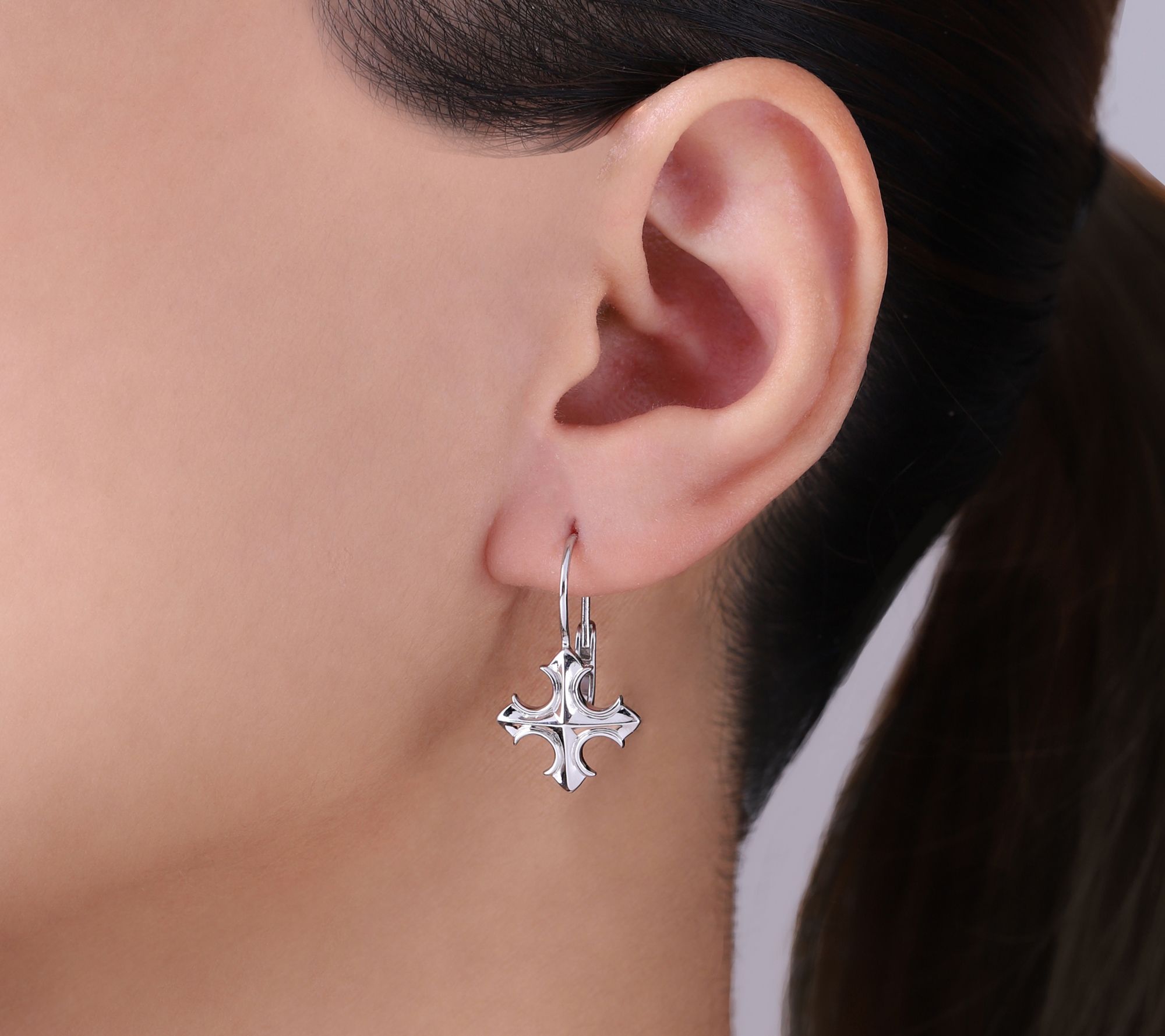 Margo Manhattan Sterling Silver Malta Cross Dangle Earrings - QVC.com