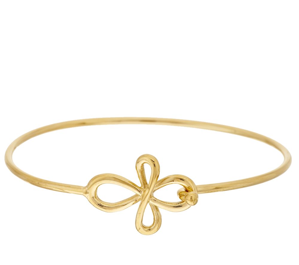 Stainless Steel Cross Clasp Bangle Bracelet - QVC.com