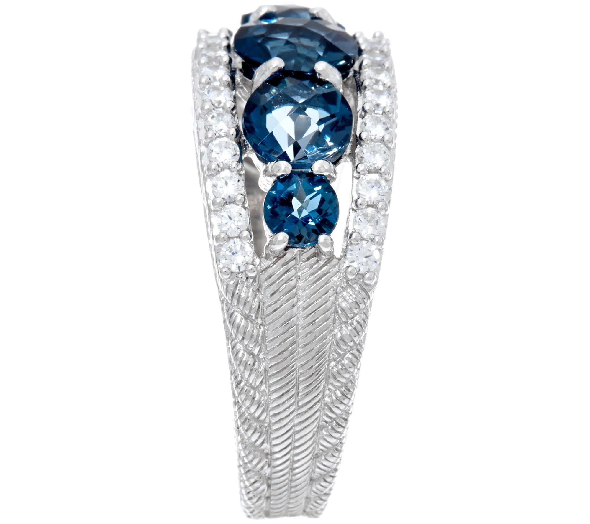 Judith Ripka Sterling 2.20 cttw Blue Topaz Tapered Ring - QVC.com