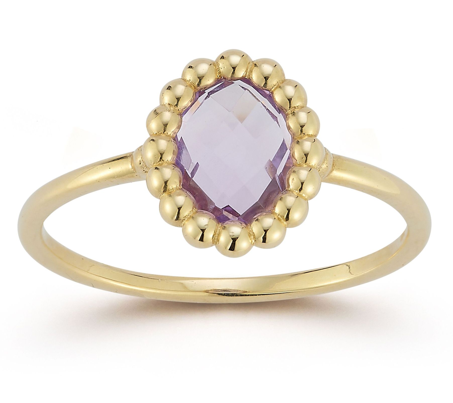 Luminosa Gold Gemstone Bubble Frame Ring, 14K - QVC.com
