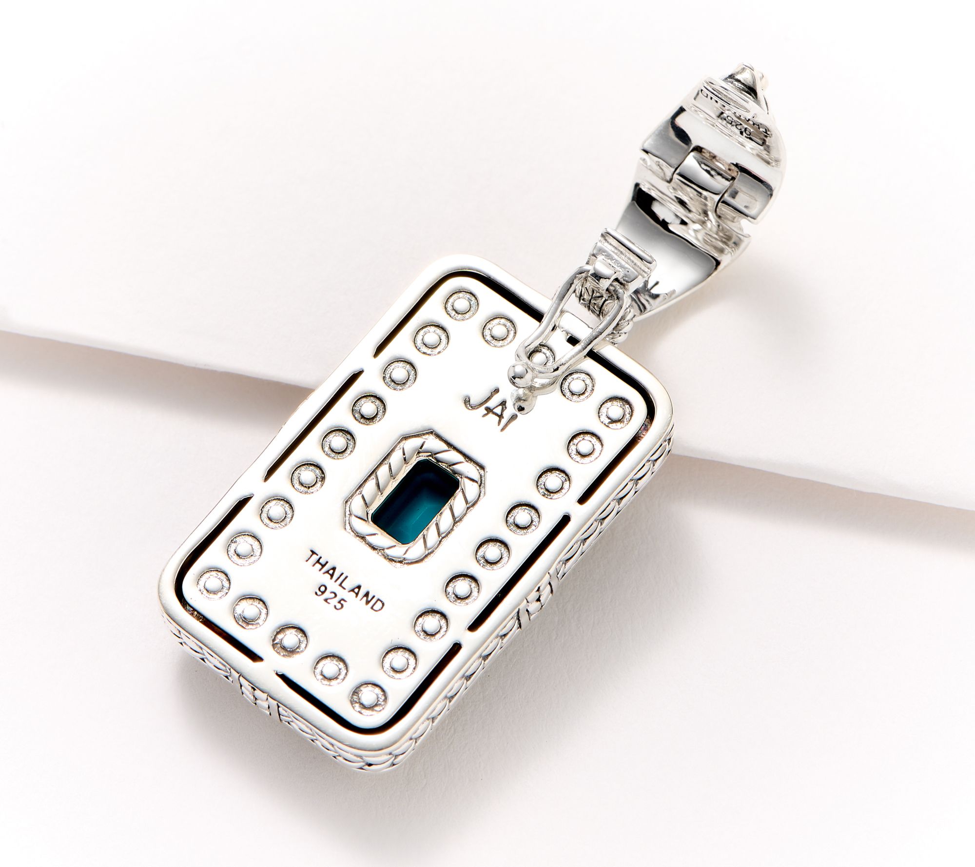 "As Is" JAI Sterling Silver Gemstone Textured Tablet Enhancer - QVC.com