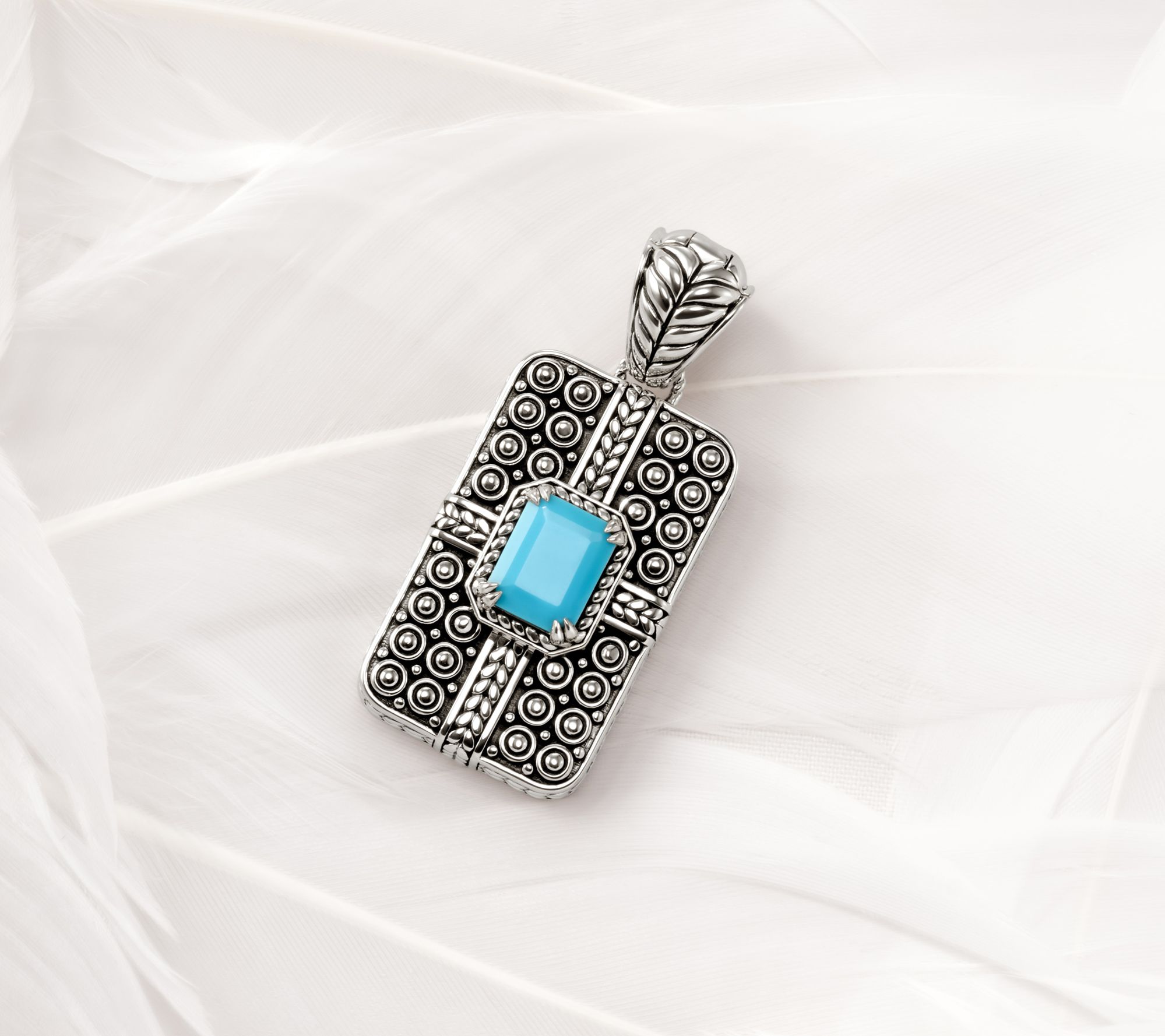 "As Is" JAI Sterling Silver Gemstone Textured Tablet Enhancer - QVC.com
