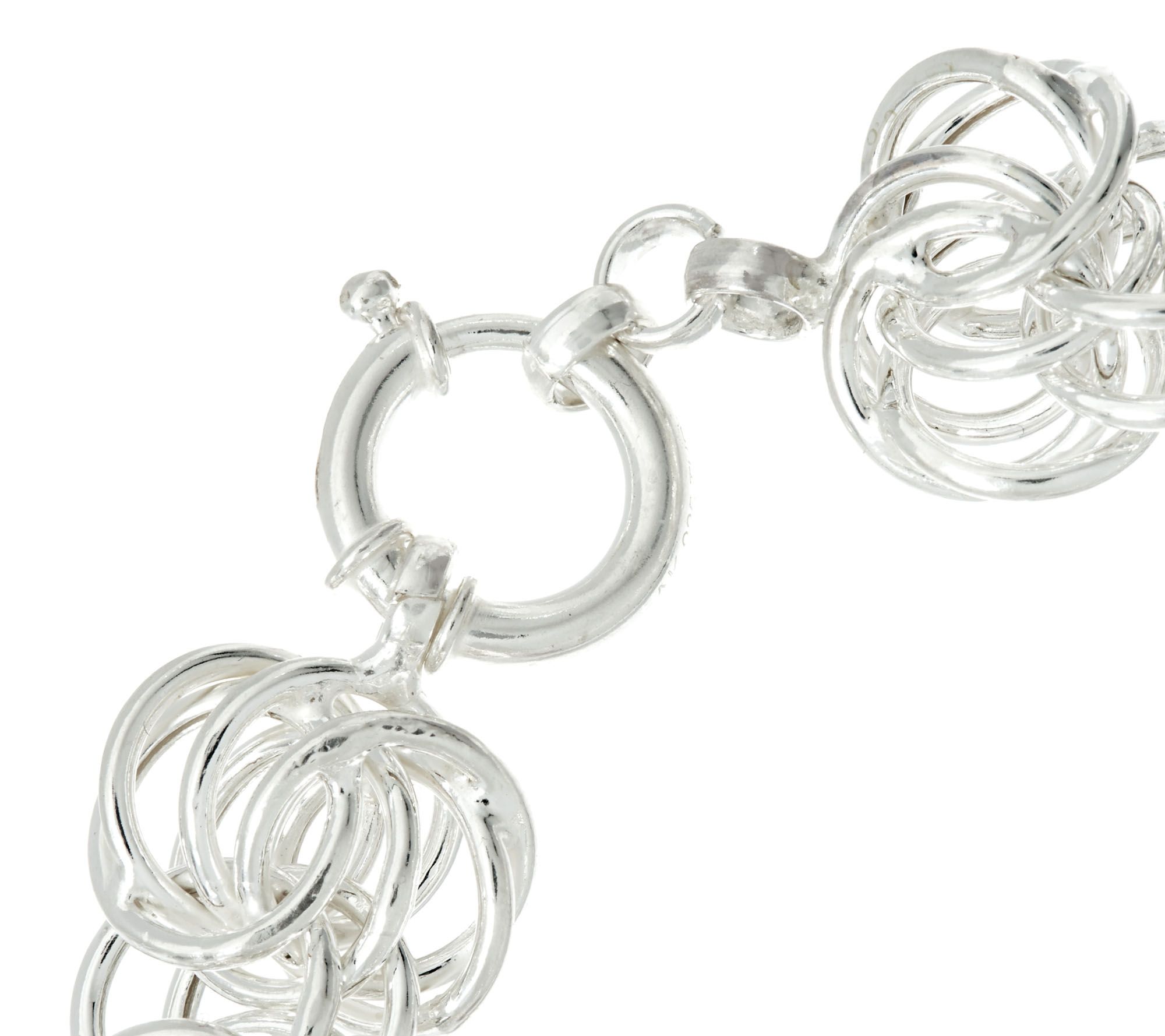 Sterling Silver Bold Rosetta Fancy Woven Bracelet by Silver Style - QVC.com