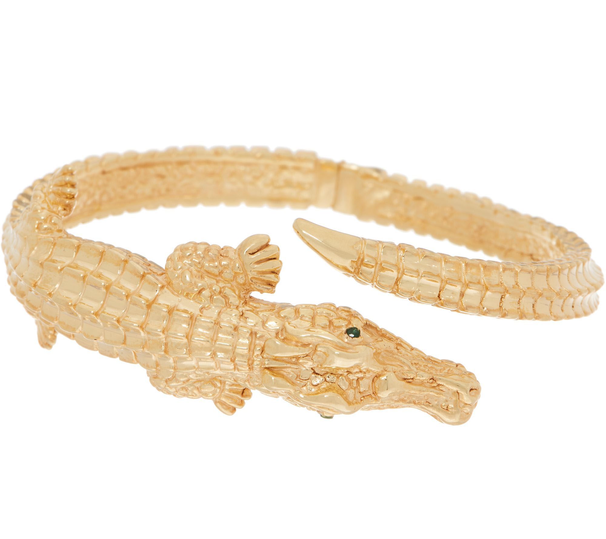 "As Is" Italian Gold Average Alligator Cuff, 14K Gold 10.4g - QVC.com