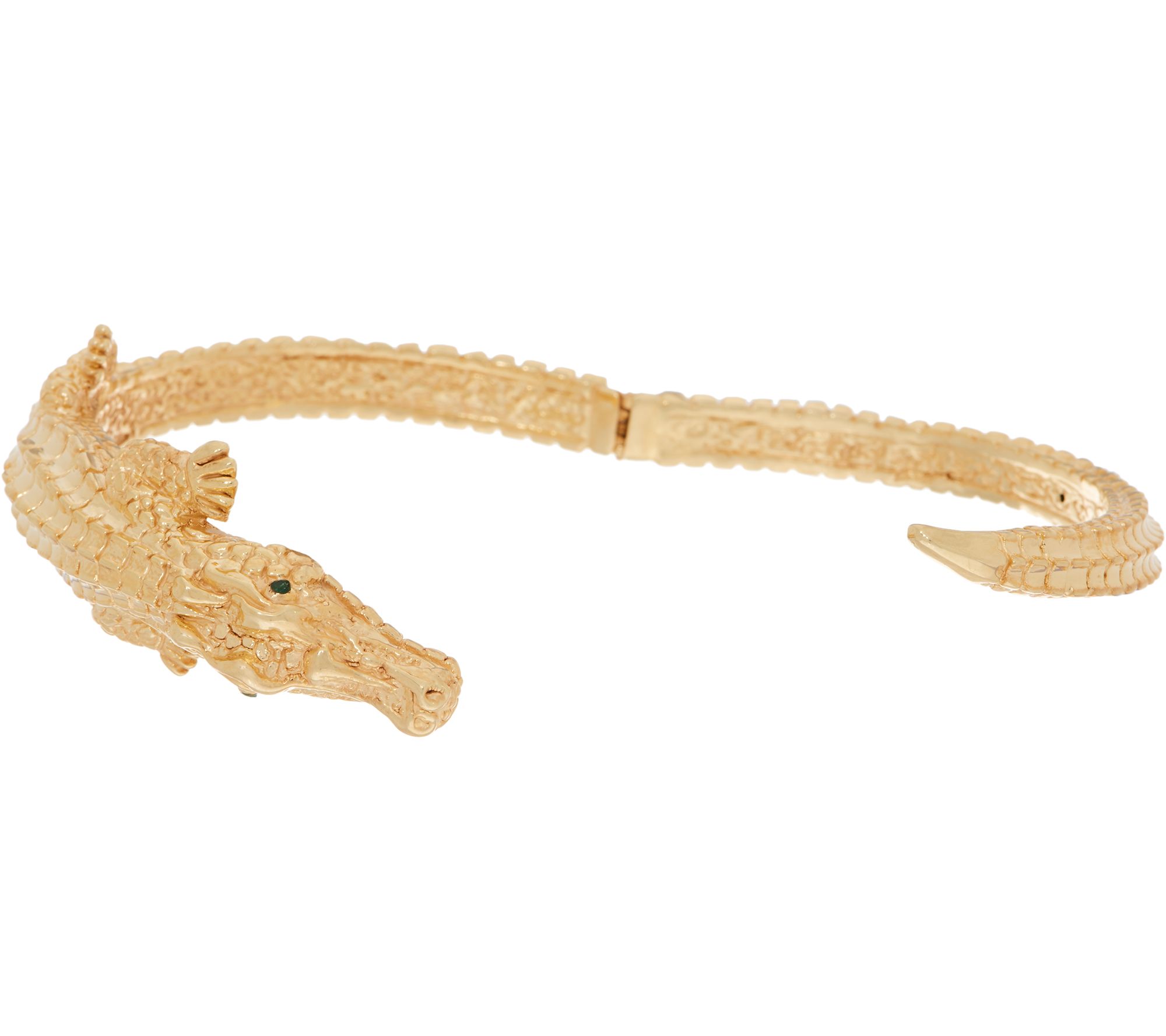 "As Is" Italian Gold Average Alligator Cuff, 14K Gold 10.4g - QVC.com