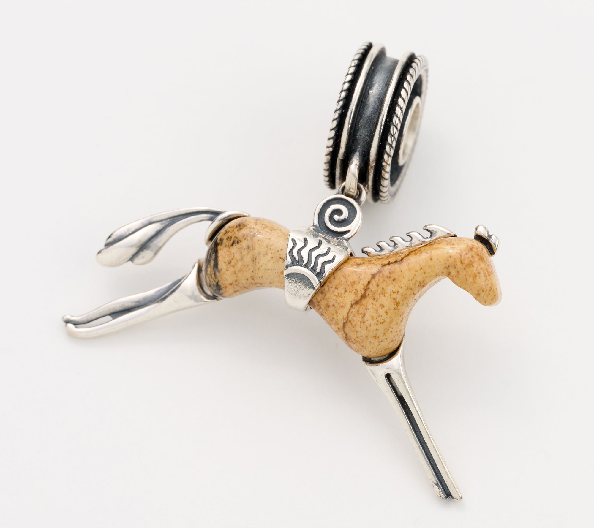 "As Is"American West Sterling Silver Gemstone Horse Magnetic Pendant ...