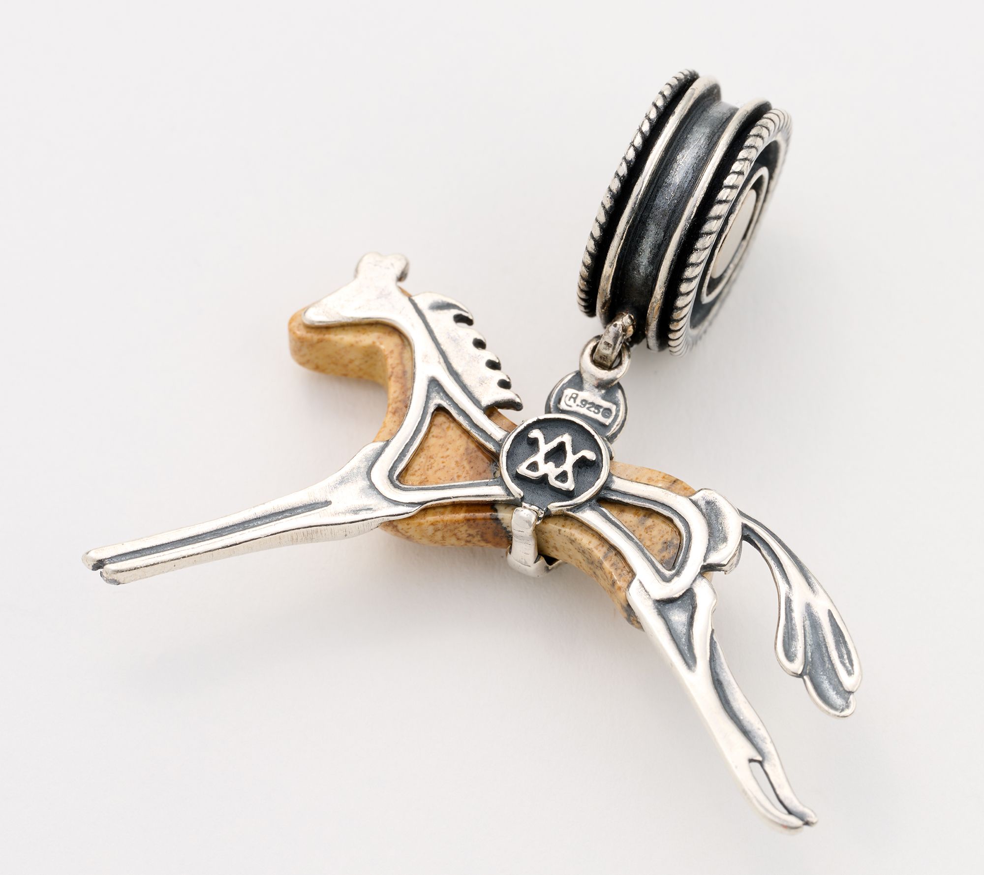 "As Is"American West Sterling Silver Gemstone Horse Magnetic Pendant ...