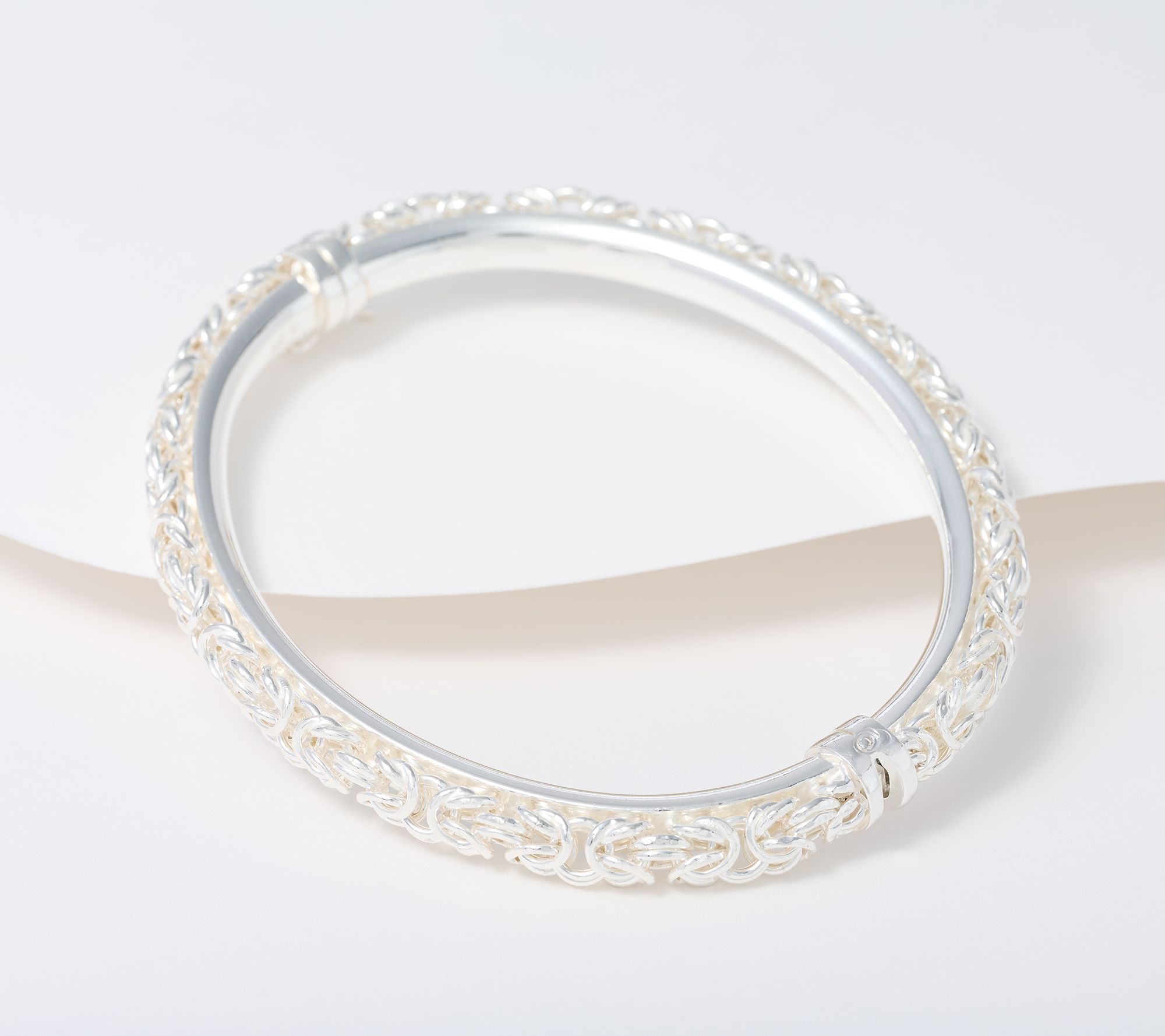 "As Is" UltraFine 950 Silver Byzantine Bangle Bracelet - QVC.com
