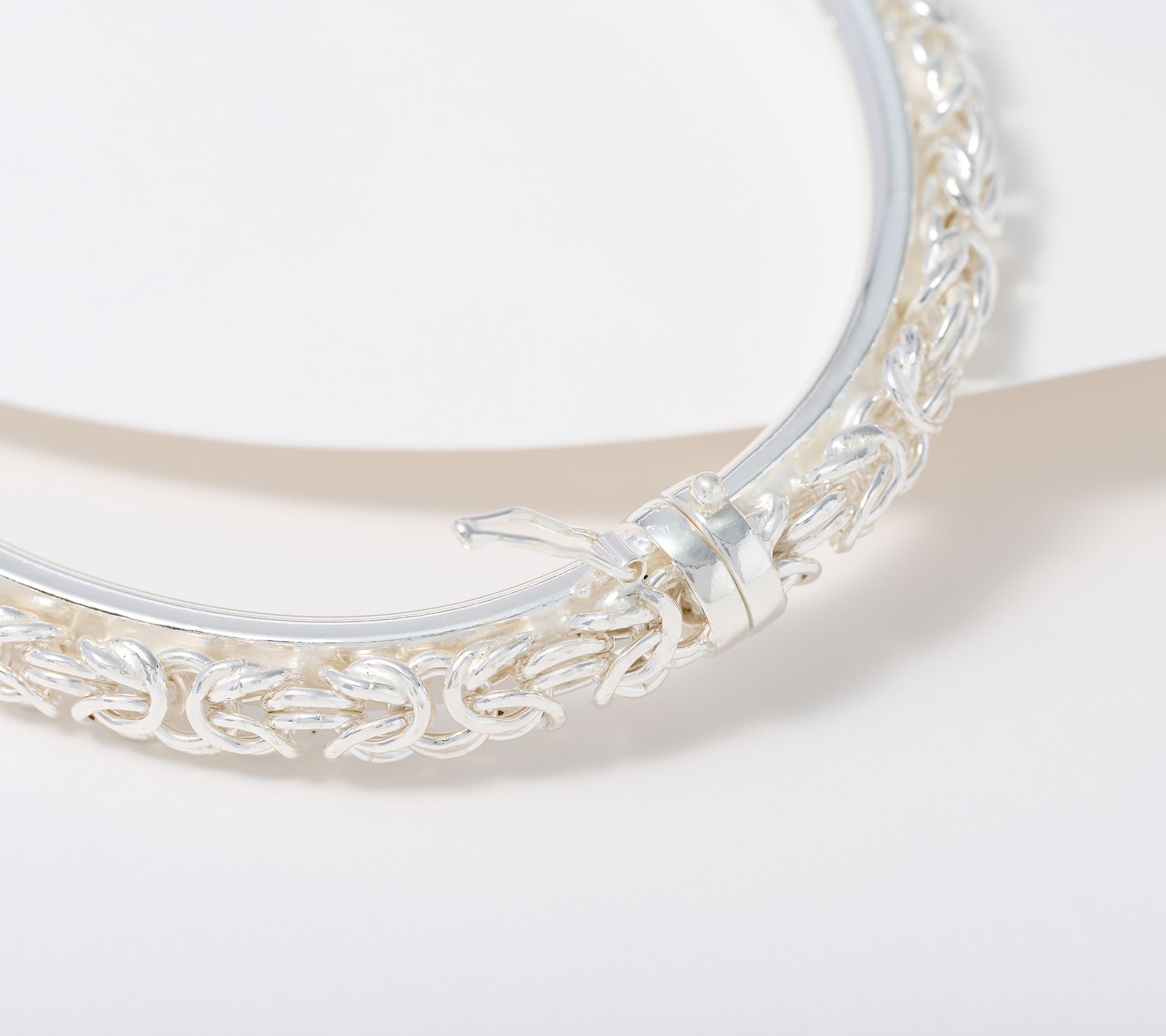 "As Is" UltraFine 950 Silver Byzantine Bangle Bracelet - QVC.com