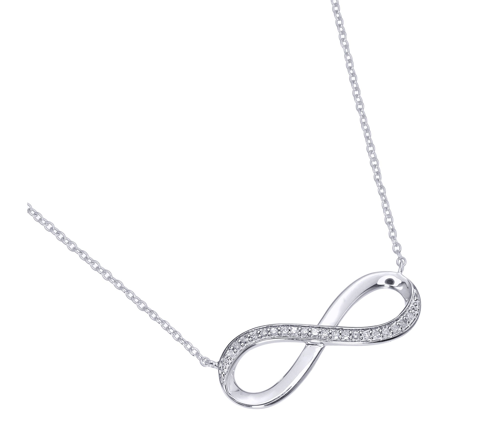 Accents by Affinity Diamond Infinity Necklace, Sterling Silver - QVC.com