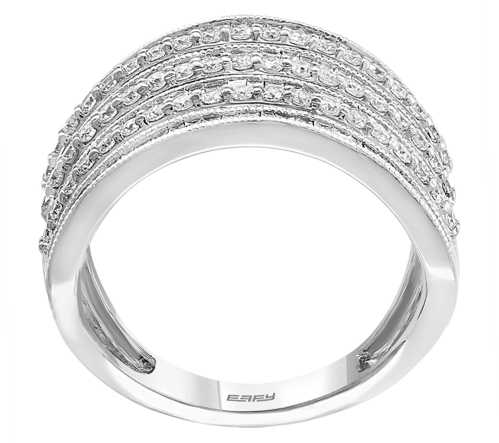 Effy 1.45 cttw Diamond Multi-Row Ring, 14K White Gold - QVC.com