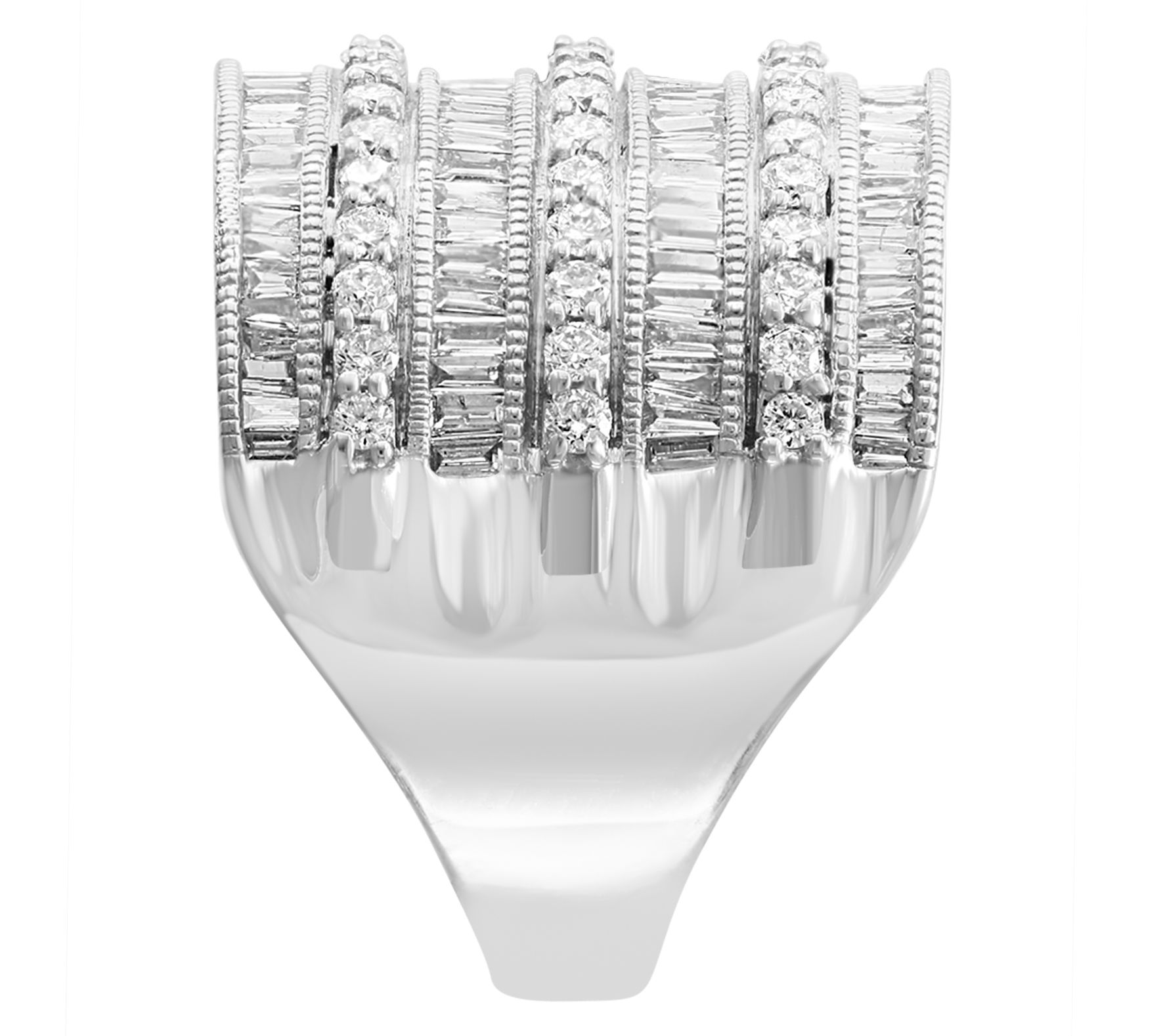 Effy 1.45 cttw Diamond Multi-Row Ring, 14K White Gold - QVC.com