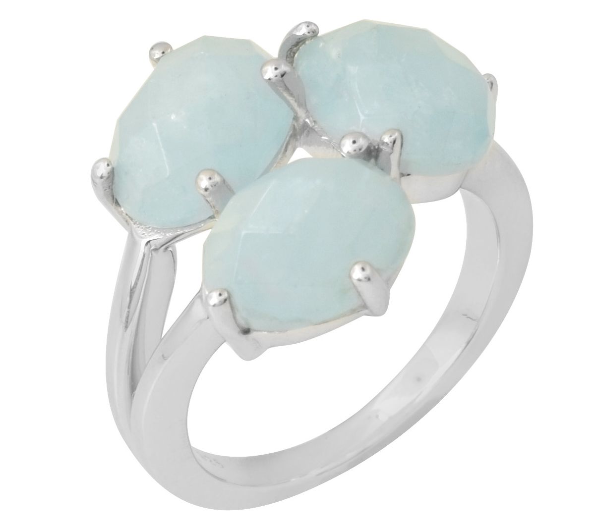 Sterling Silver Blue Milky Aquamarine Ring - QVC.com