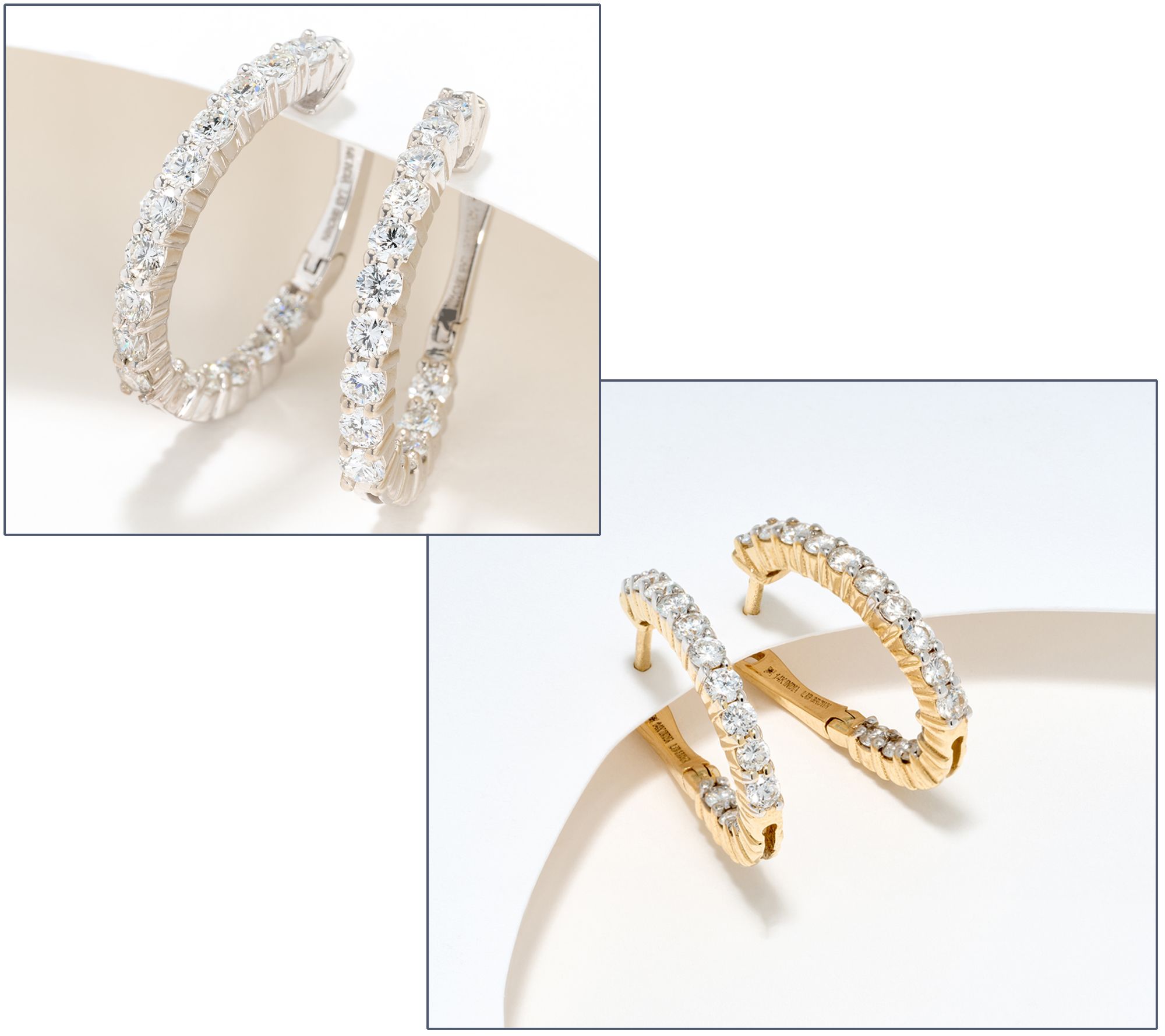 Fire Light Lab Grown Diamond 1-3 cttw Inside Out Hoops, 14K - QVC.com