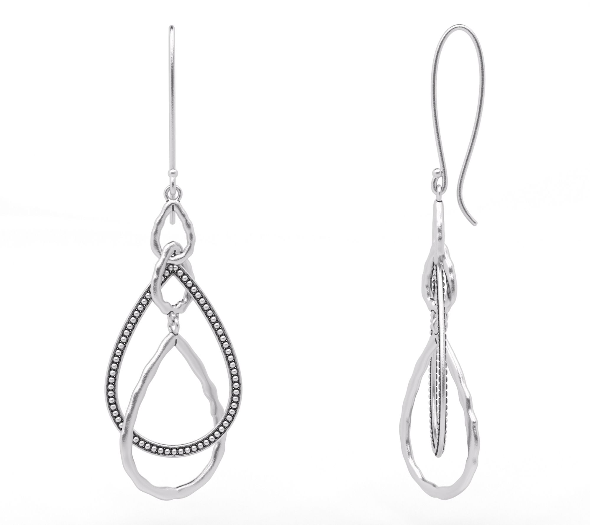 Or Paz Sterling Silver Intertwined Elongated Dangle Earrings - QVC.com