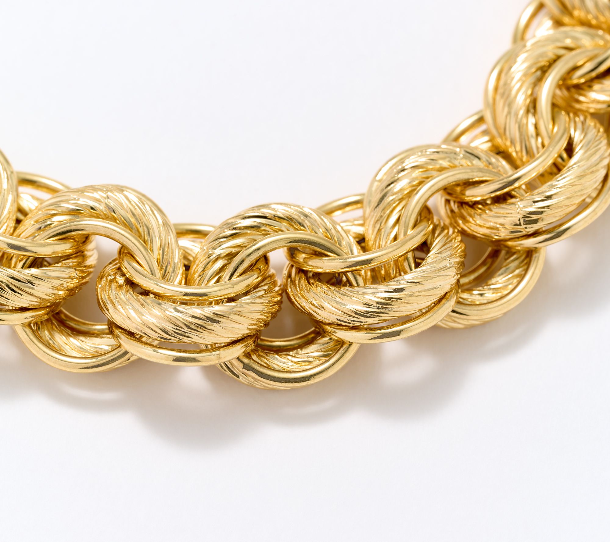 "As Is" David Markstein Bronze Polished & Ribbed Rolo Bracelet - QVC.com