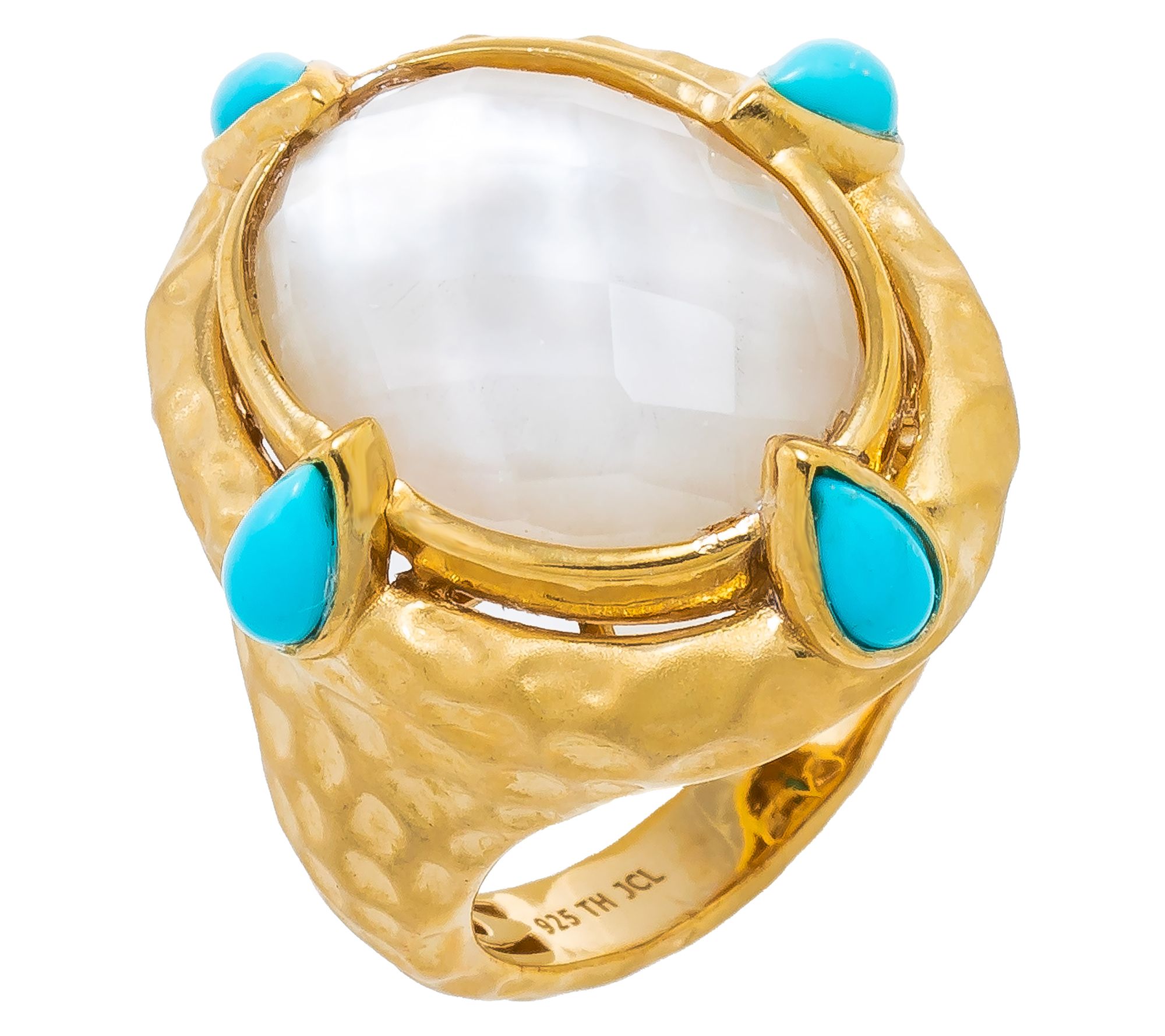 Affinity Gems Doublet Quartz & Turquoise Ring,Sterling - QVC.com