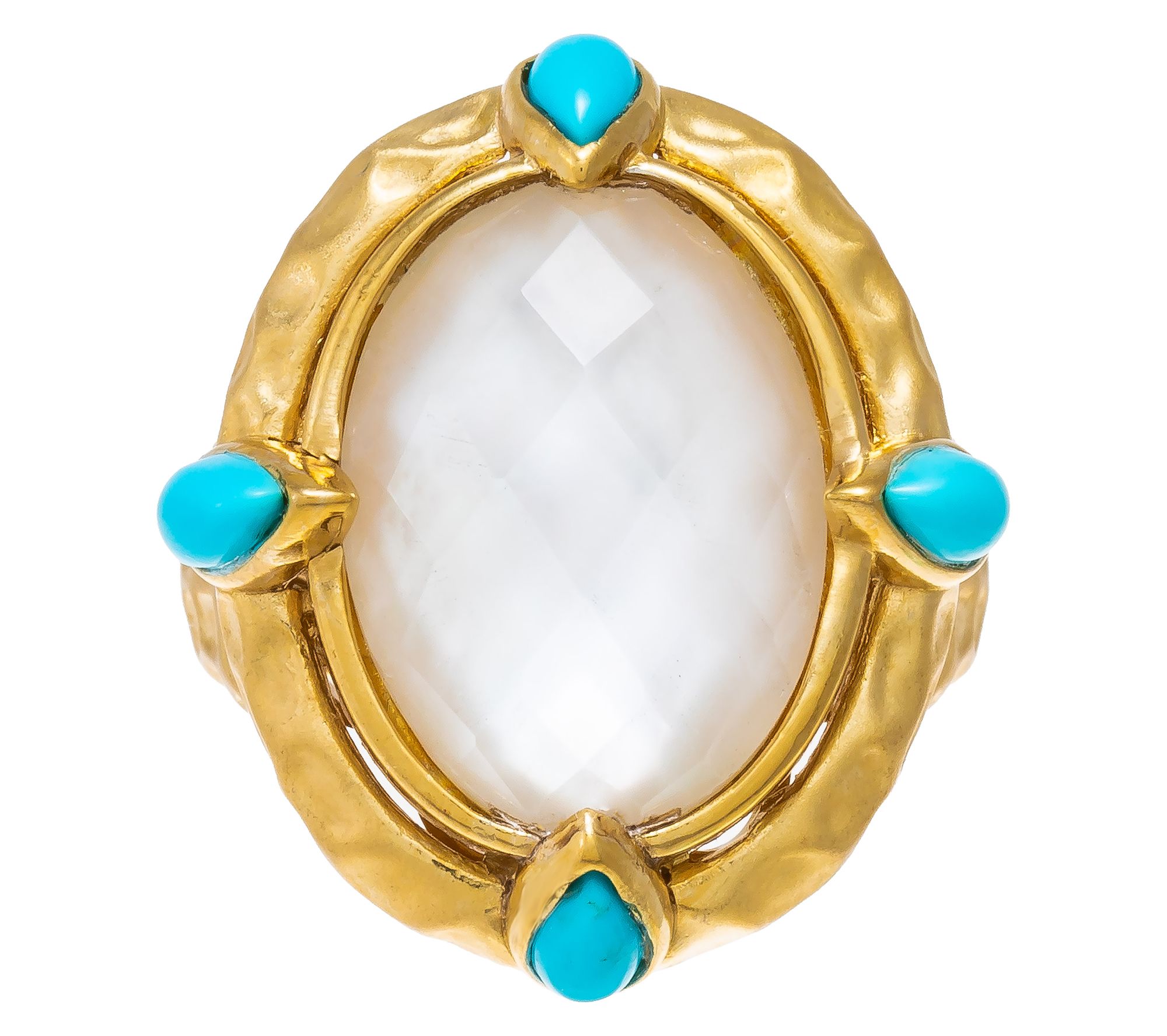 Affinity Gems Doublet Quartz & Turquoise Ring,Sterling - QVC.com